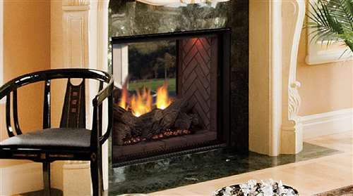 Poeles-Foyers.com: Marquis 2 Faces Foyer double-face Gaz MAJESTIC ...